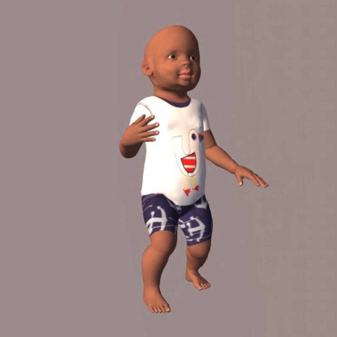 3ds Max Babies Static Poses Boy