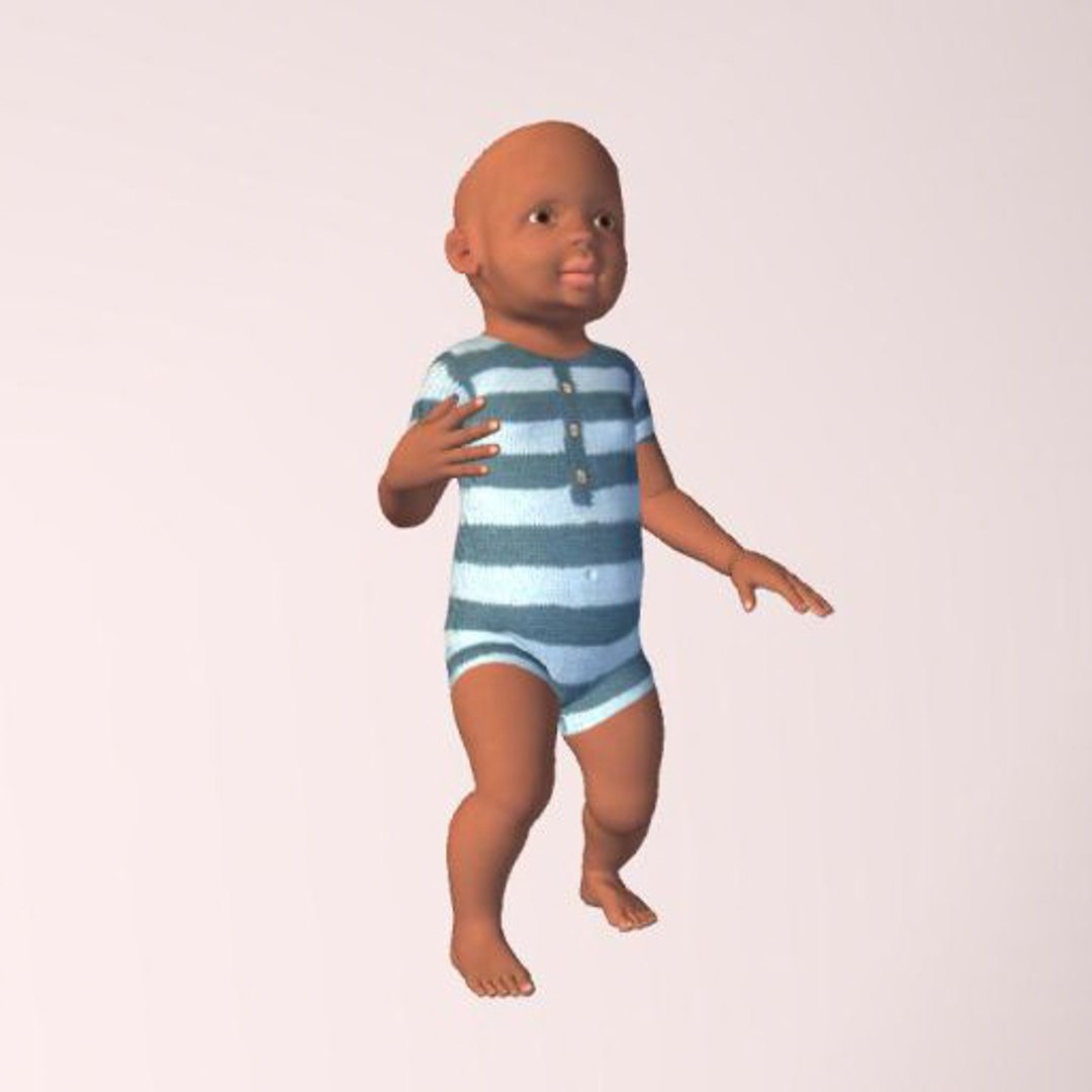 3ds Max Babies Static Poses Boy