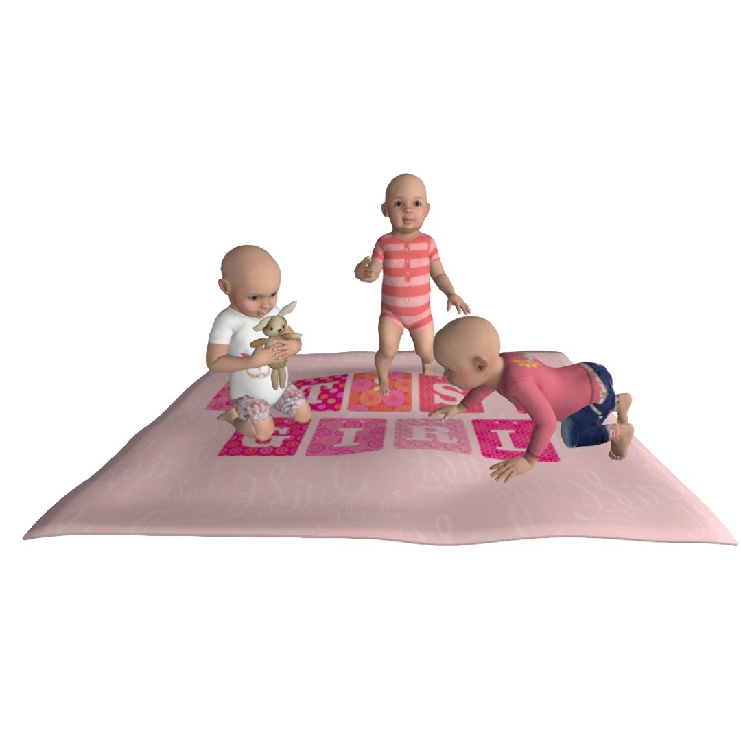 3ds Max Babies Static Poses Boy
