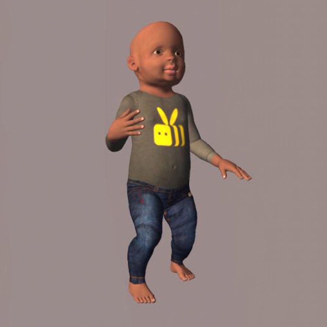 3ds Max Babies Static Poses Boy