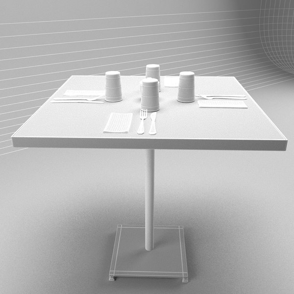 3d restaurant table chairs model