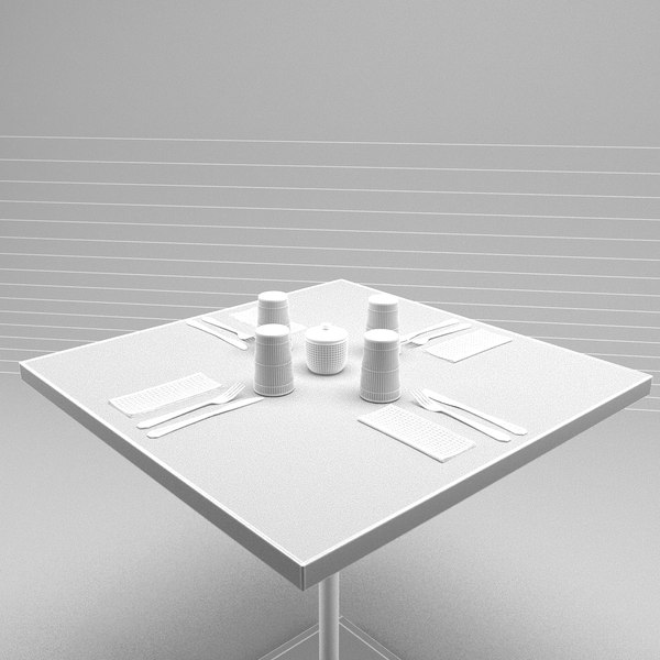 3d restaurant table chairs model