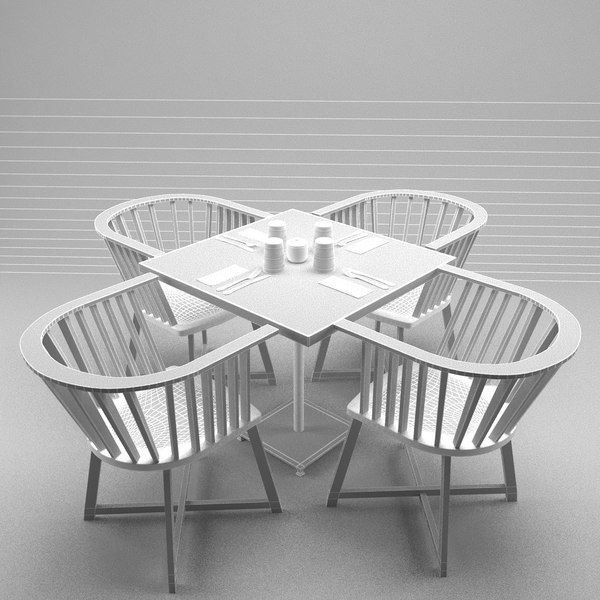 3d restaurant table chairs model