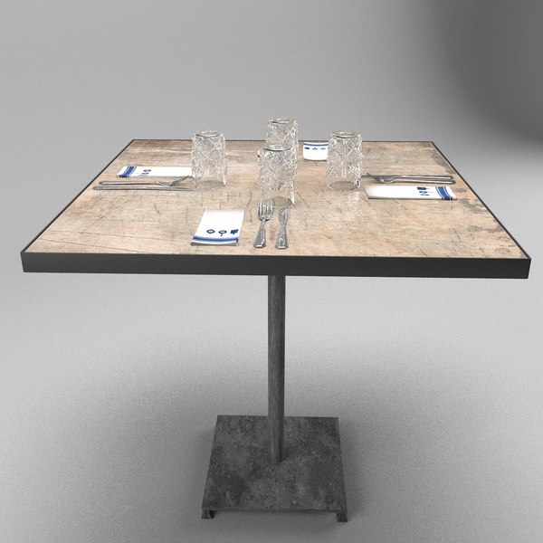 3d restaurant table chairs model