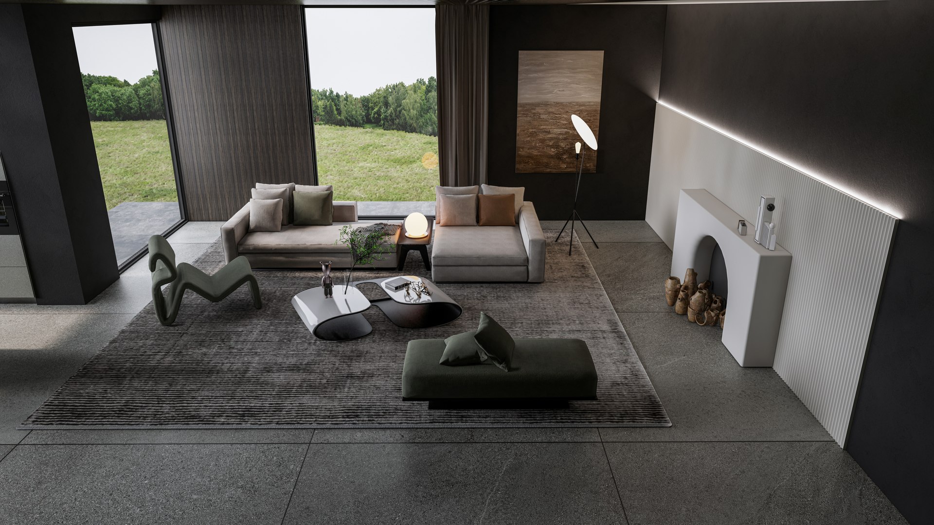 3D Living Room interior Full scene model - TurboSquid 2133569