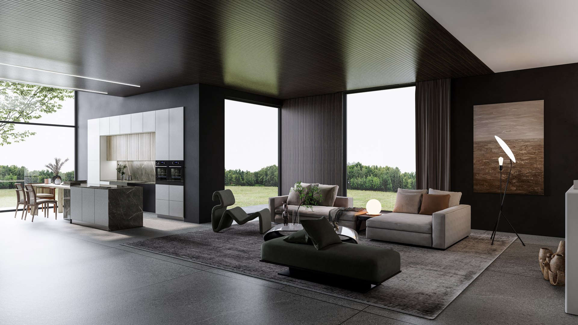 3D Living Room interior Full scene model - TurboSquid 2133569