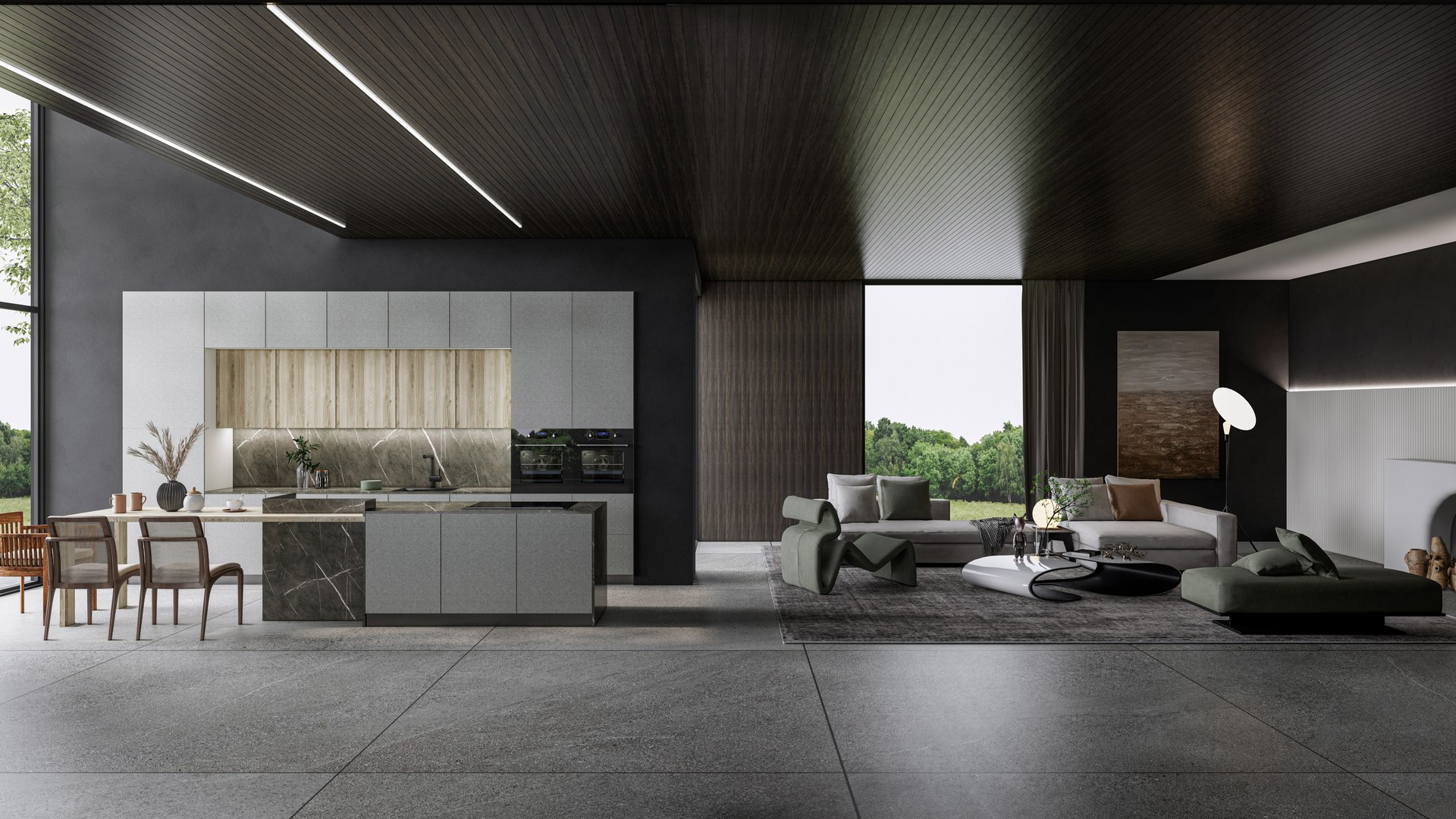 3D Living Room interior Full scene model - TurboSquid 2133569