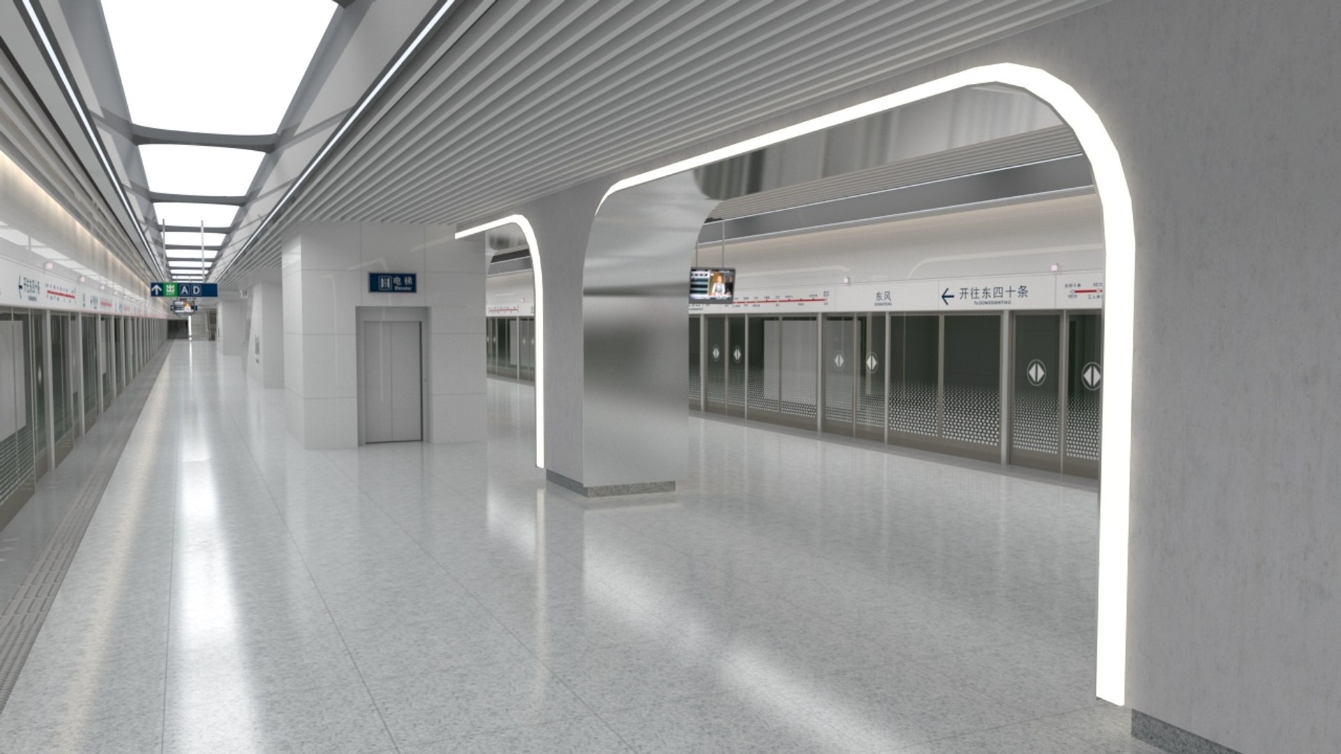 3D Subway Station 1 Model - TurboSquid 2138612