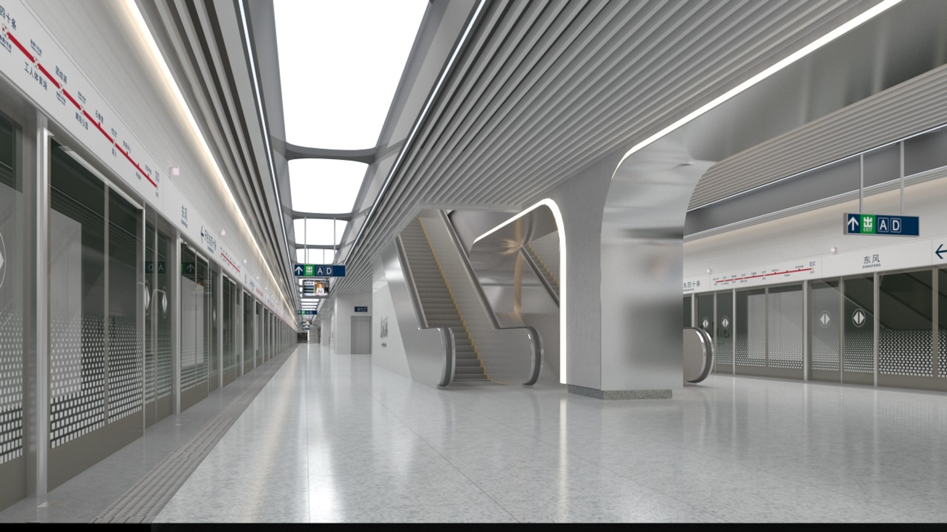 3D Subway Station 1 Model - TurboSquid 2138612