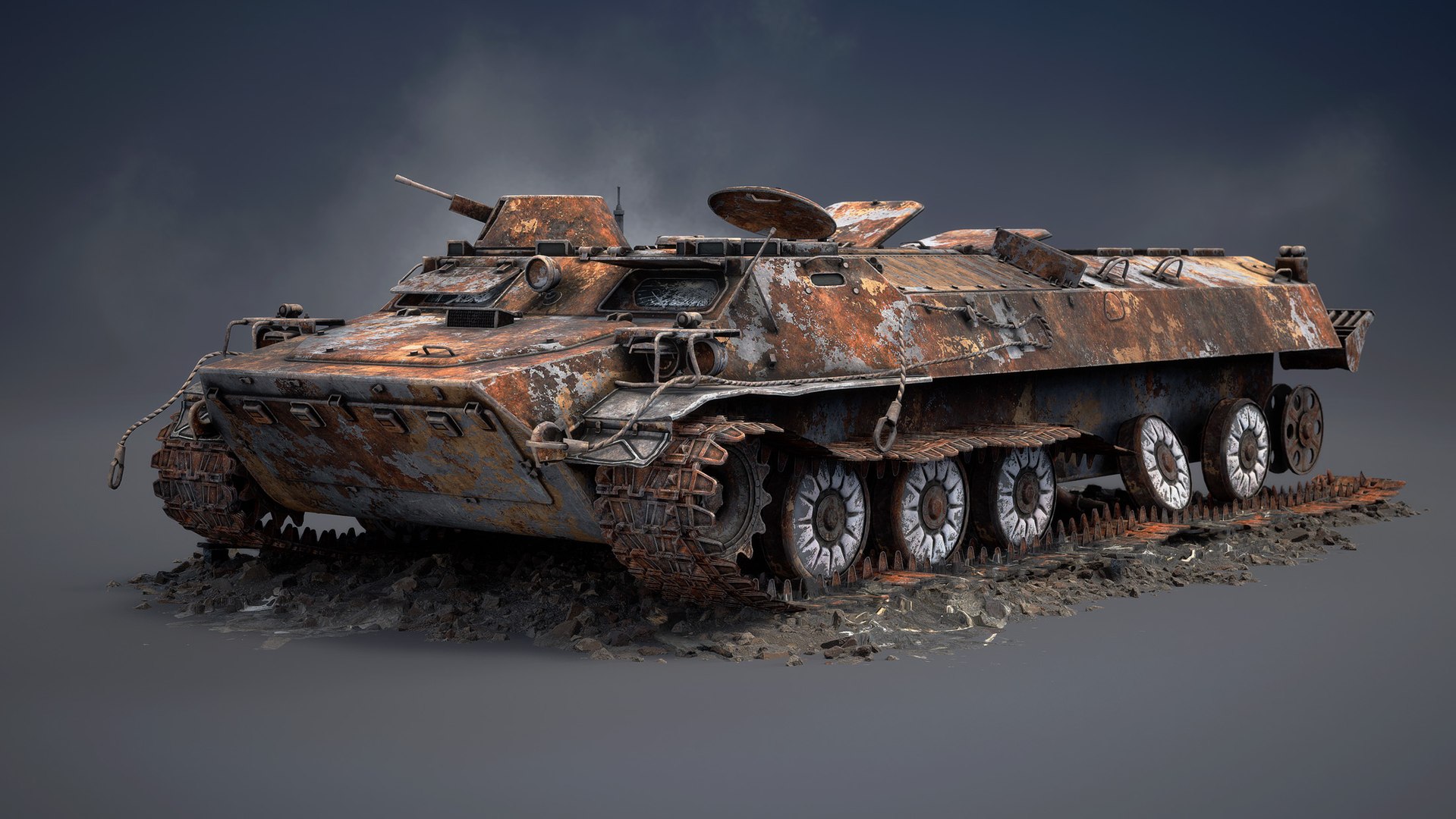 MT-LB Destroyed 3D Model - TurboSquid 2118297