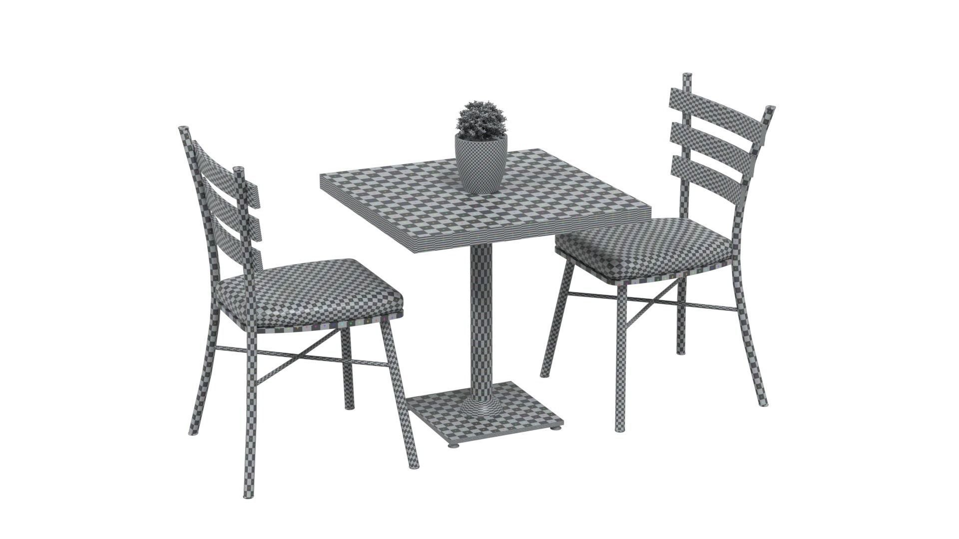 Cafe Table And Chairs 3D Model - TurboSquid 2133524