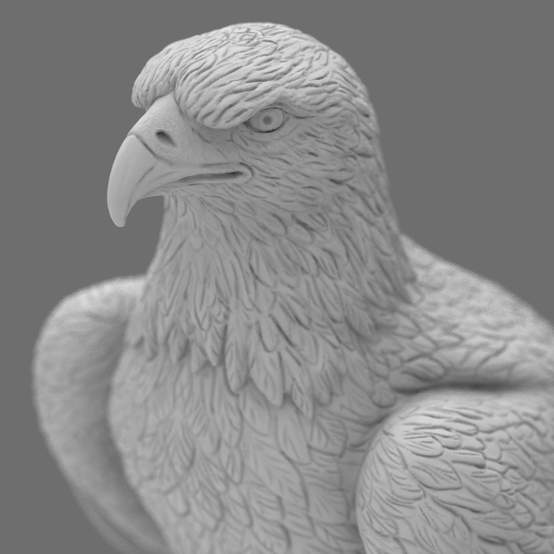 3D Majestic Executive Eagle 3D Office Sculpture Ultra Detailed Eagle ...