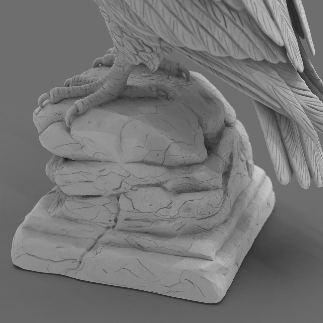 3D Majestic Executive Eagle 3D Office Sculpture Ultra Detailed Eagle ...