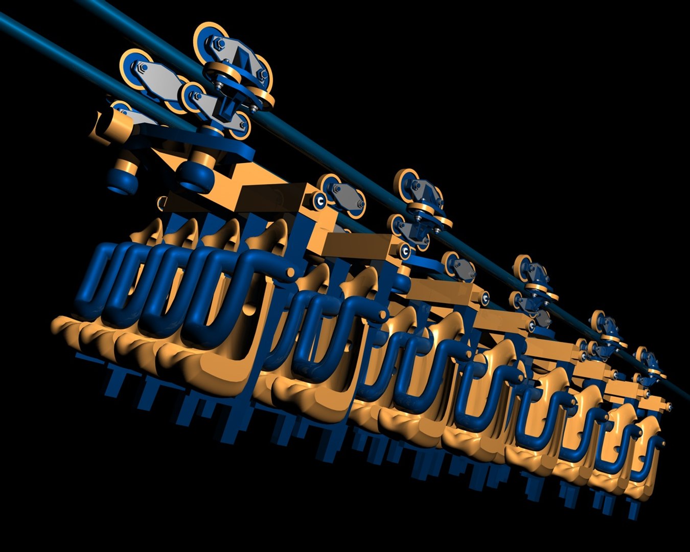 Inverted Rollercoaster Train 3d Model