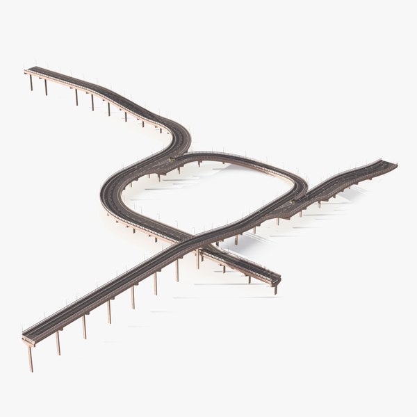 Connectable Highway Road Elements Multi Level Interchange model ...
