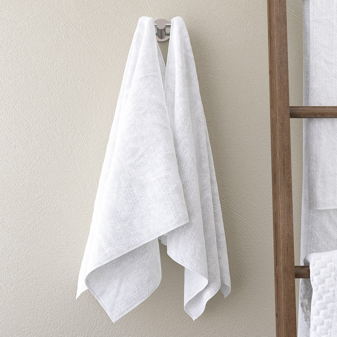 3D Bath Bathroom Towel Model - TurboSquid 1150093