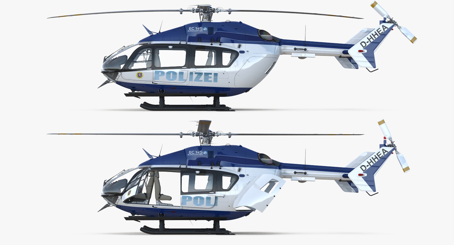 3D Model Eurocopter Ec145 German Police - TurboSquid 1197653