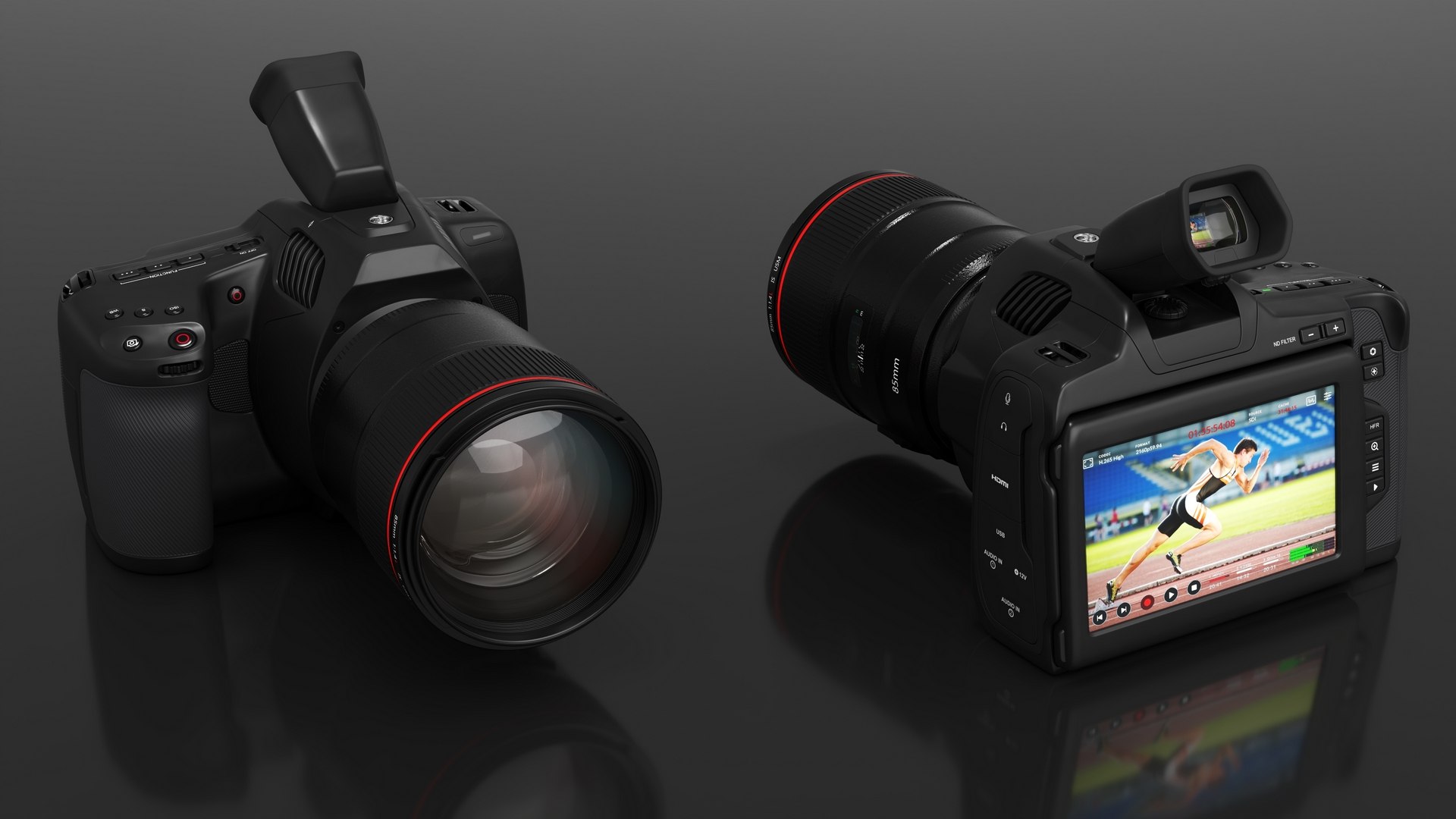 Professional Cinema Camera Premium Light On With Lens 3D Model ...