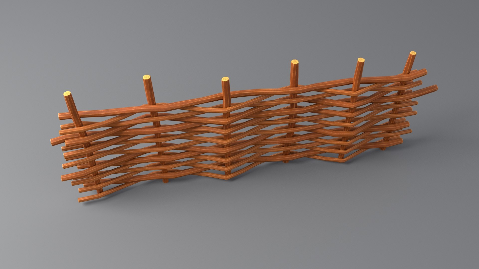 Cartoon Wattle Fence 01 3D - TurboSquid 1942049