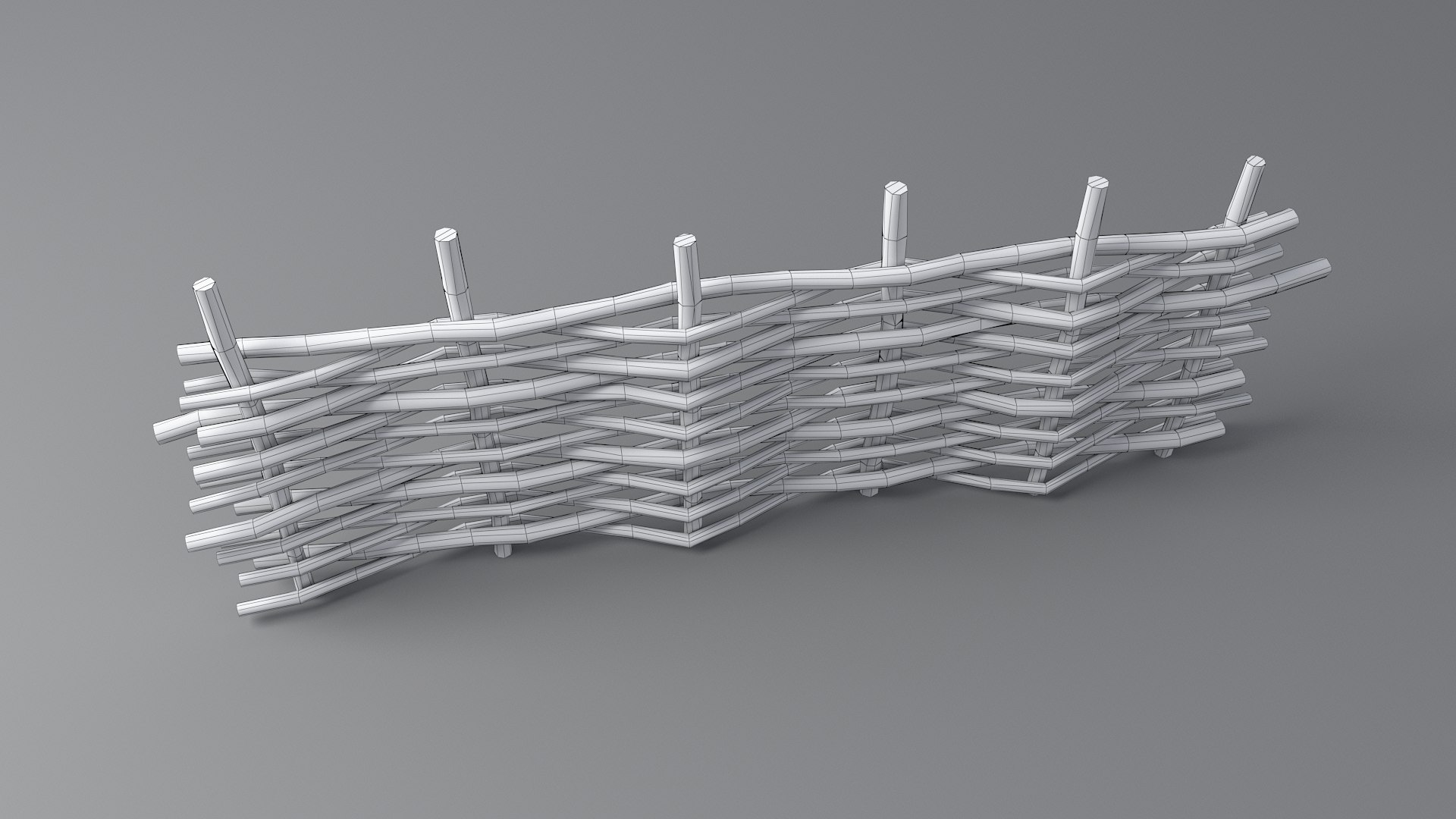 Cartoon Wattle Fence 01 3D - TurboSquid 1942049