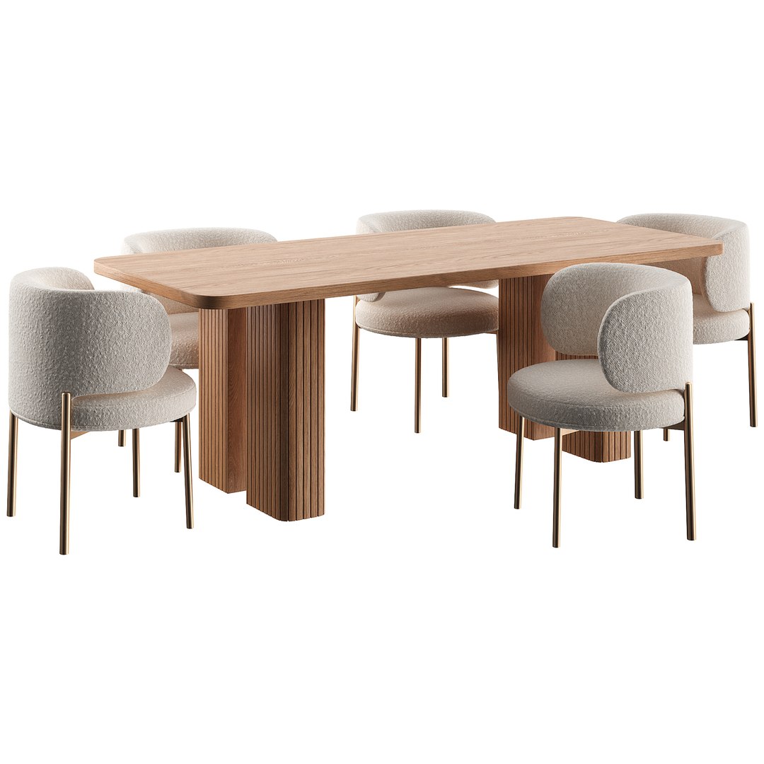Akiko Chair And Rectangular Dining Table Lazar By Laredoute Model ...
