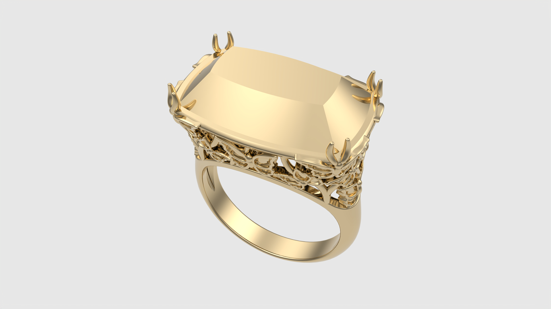 Ornate Floral Signet Ring JDBCo 3D Model - TurboSquid 2341493