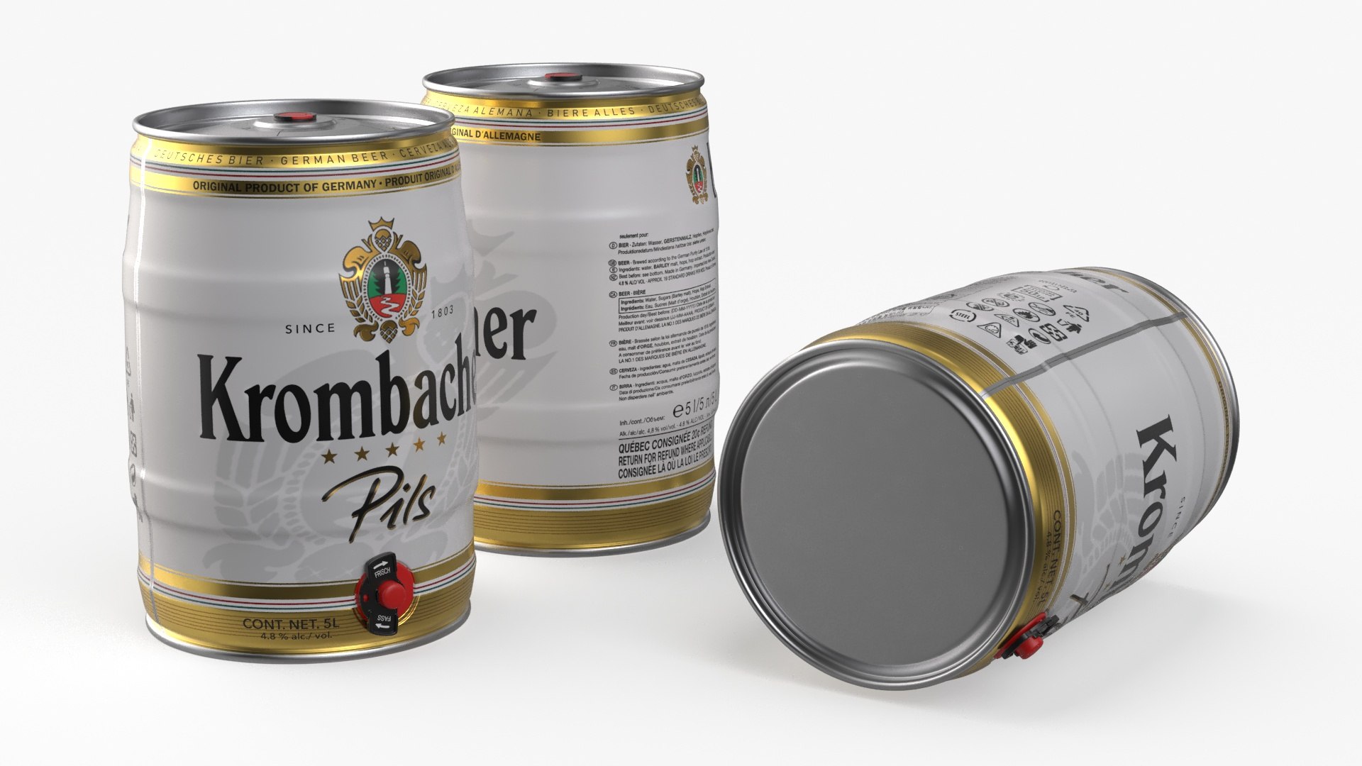 Krombacher Beer 5 Liter Barrel 3D Model - TurboSquid 2278830