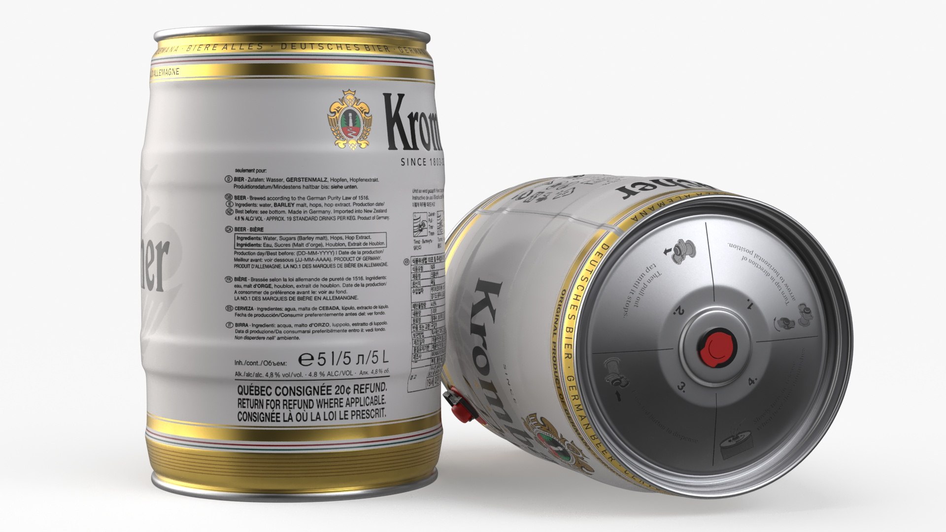 Krombacher Beer 5 Liter Barrel 3D Model - TurboSquid 2278830