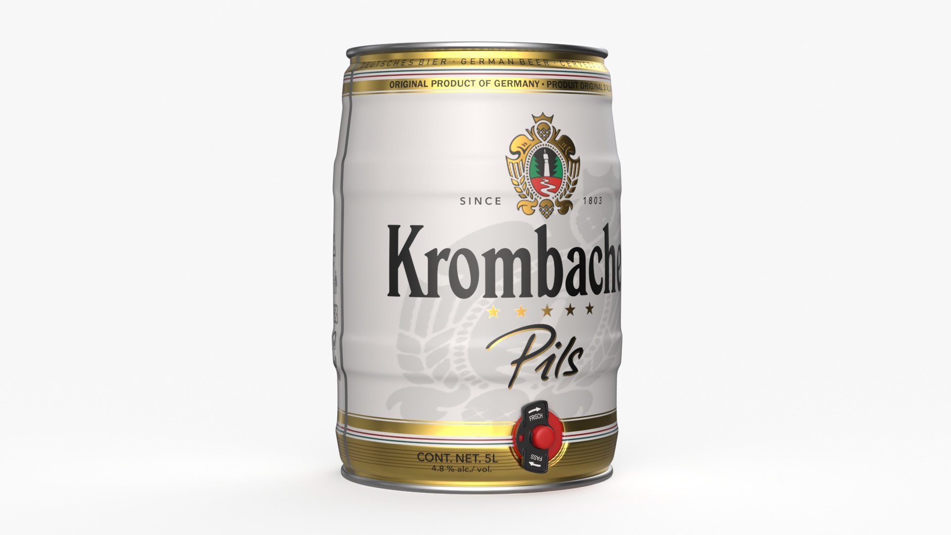 Krombacher Beer 5 Liter Barrel 3D Model - TurboSquid 2278830