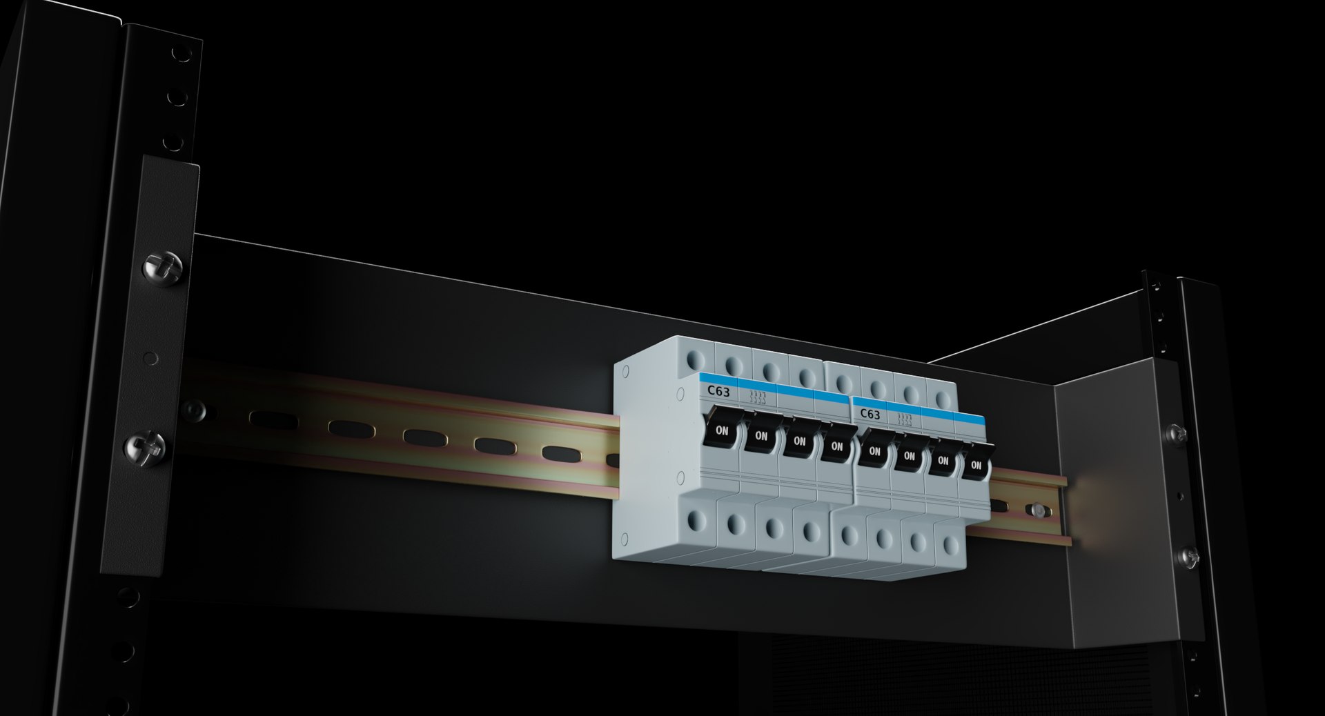 Din rail mounting 19-inch 3D model - TurboSquid 1322447
