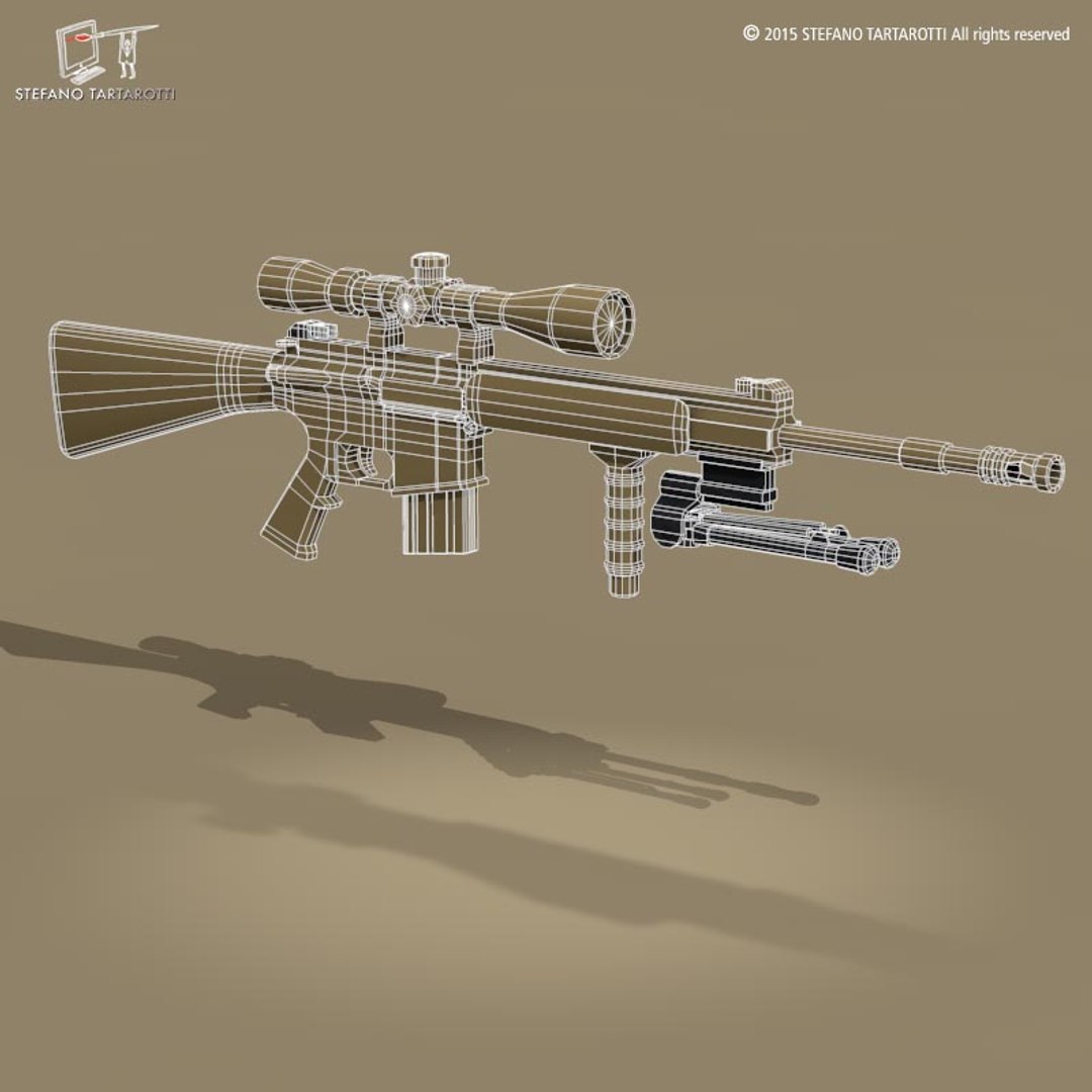 mk12 sniper rifle 3d model