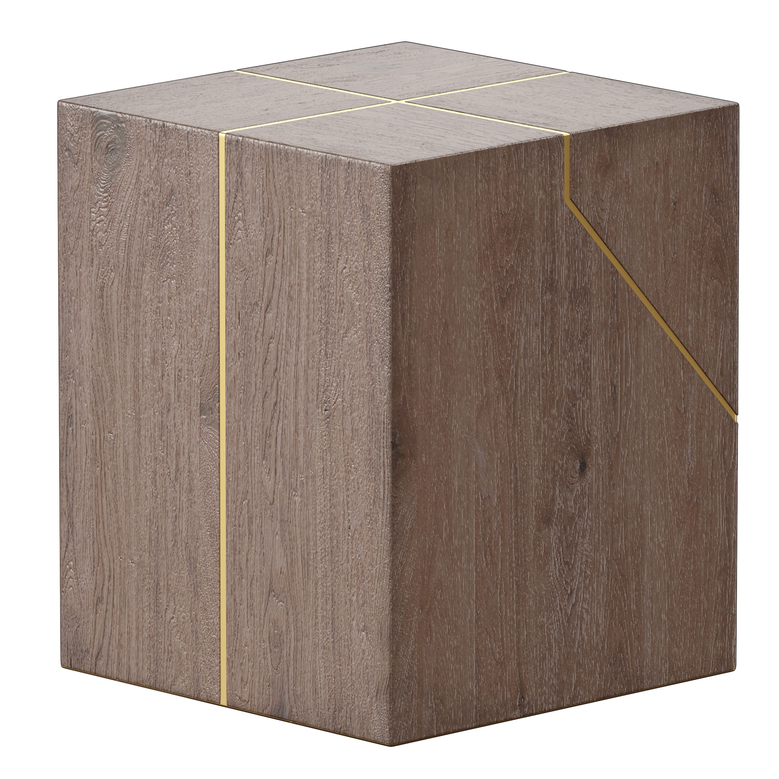 Rylan brass-inlaid wood block 3D - TurboSquid 1563553