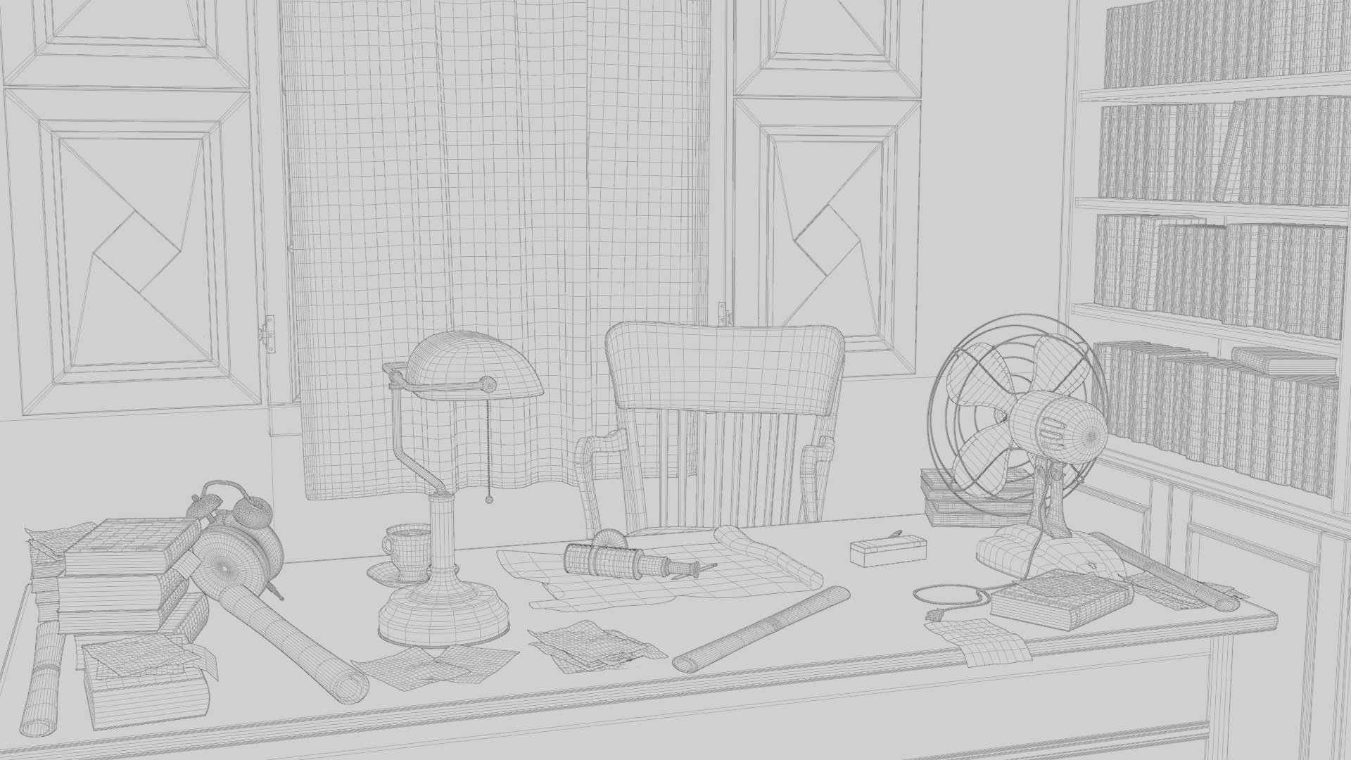 3D Old Office 3d Scene Model - TurboSquid 2237501