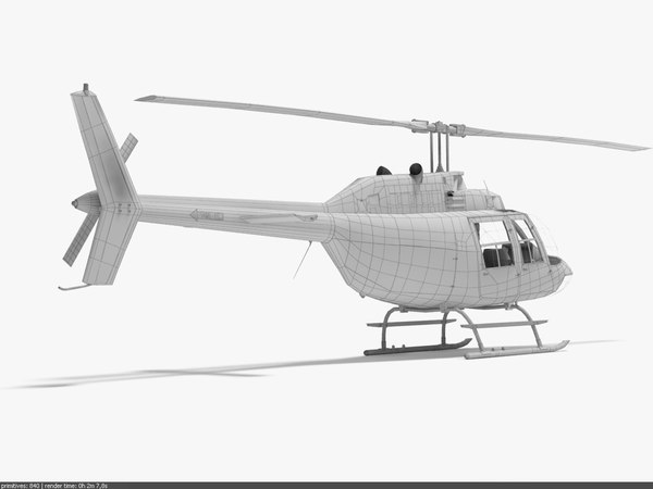 3d bell 206 jetranger helicopter model