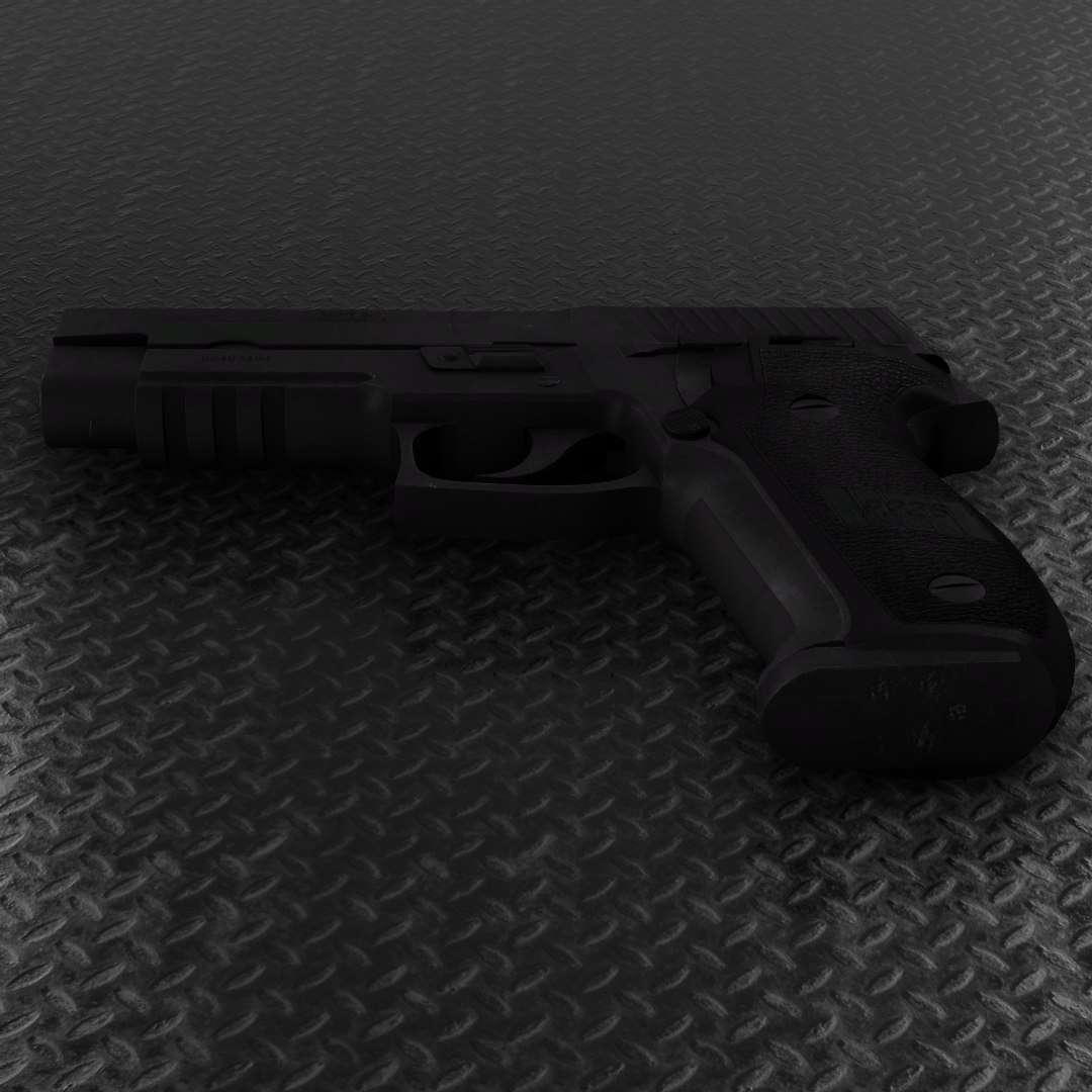 3ds Max 45mm Handgun
