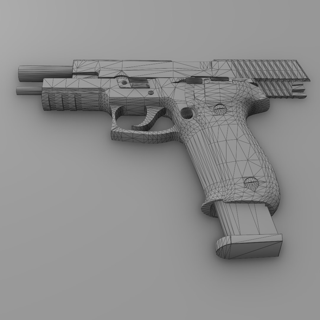 3ds Max 45mm Handgun