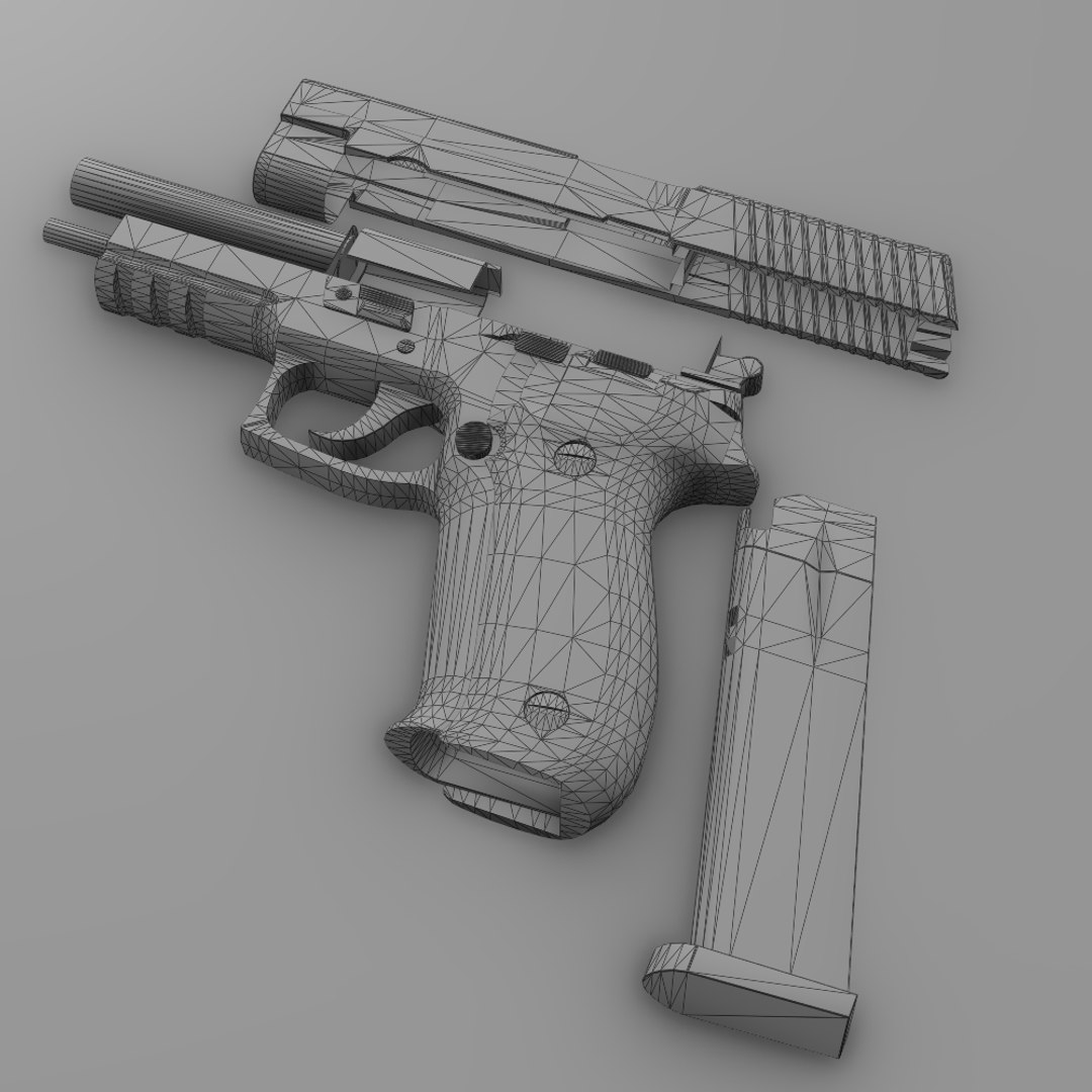 3ds Max 45mm Handgun