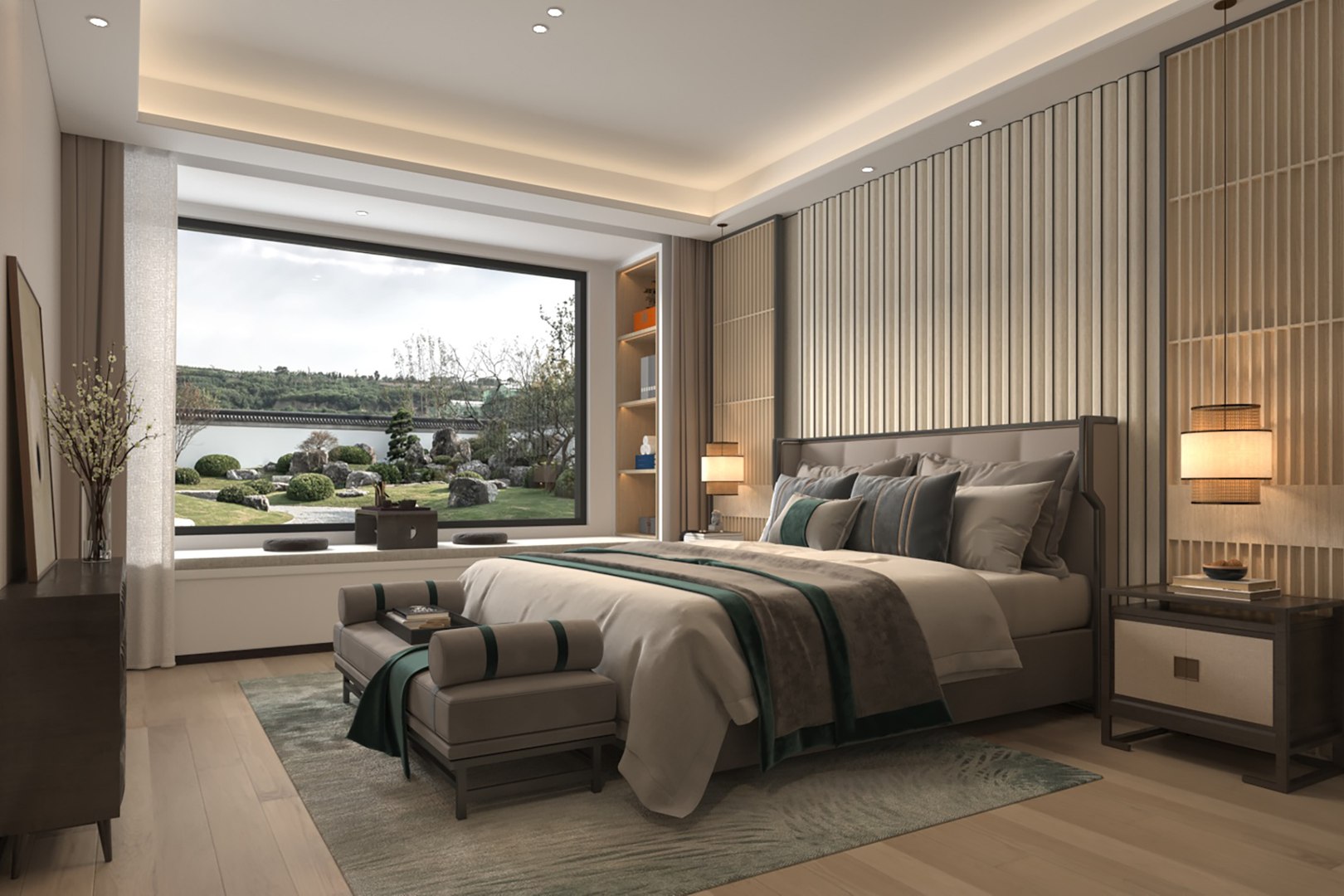 3D Bedroom Postmodern bedroom Master bedroom simple bedroom deluxe ...