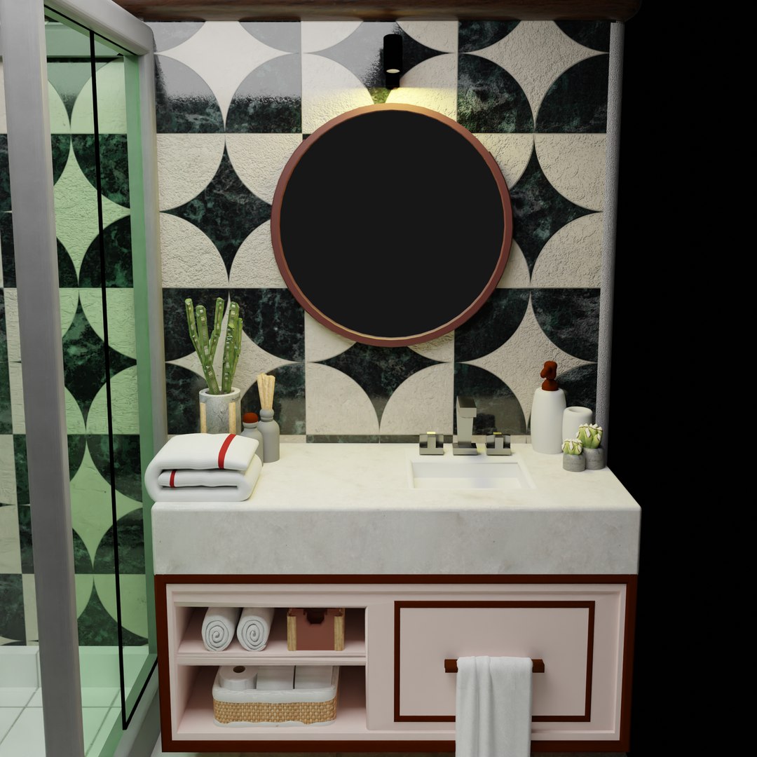 3D Isometric Bathroom Low Poly Model - TurboSquid 2159682