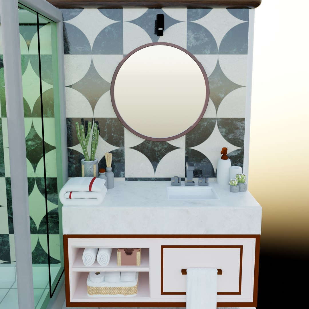 3D Isometric Bathroom Low Poly Model - TurboSquid 2159682