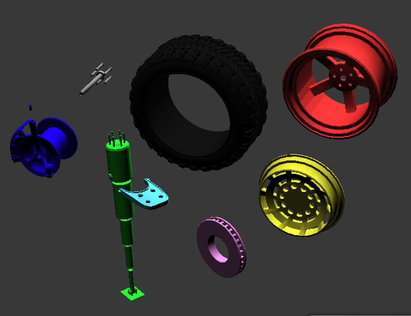 3ds Max Car Wheel Engine