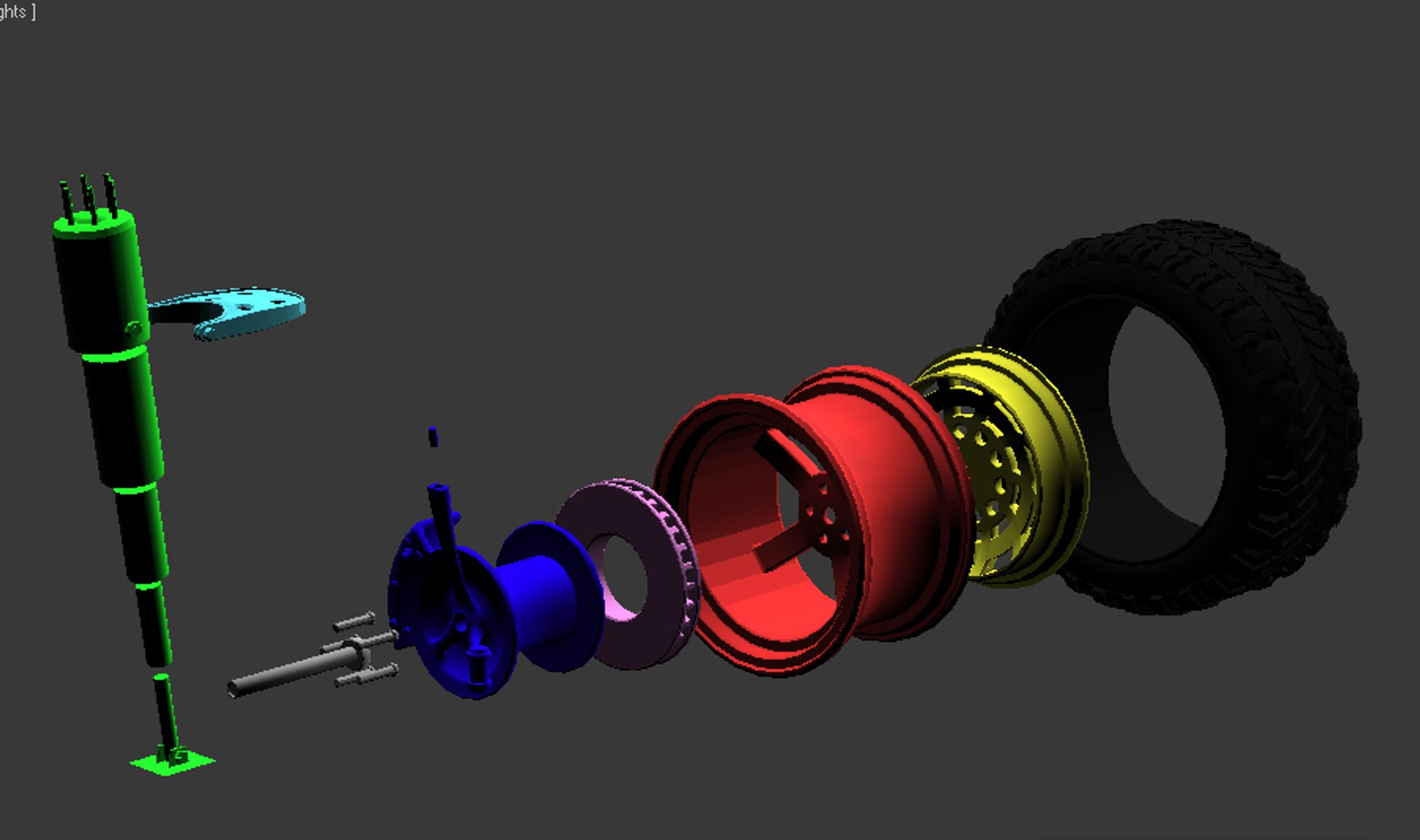 3ds Max Car Wheel Engine