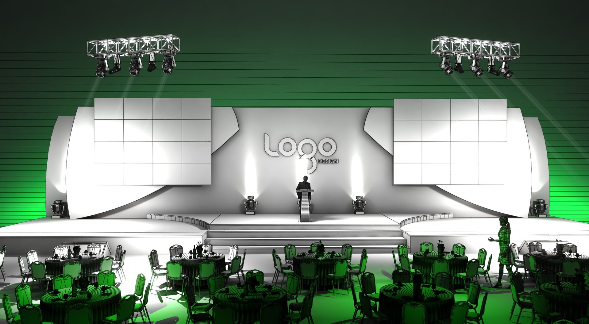 Stage Idea - Dual Screen -1 3D - TurboSquid 1977464