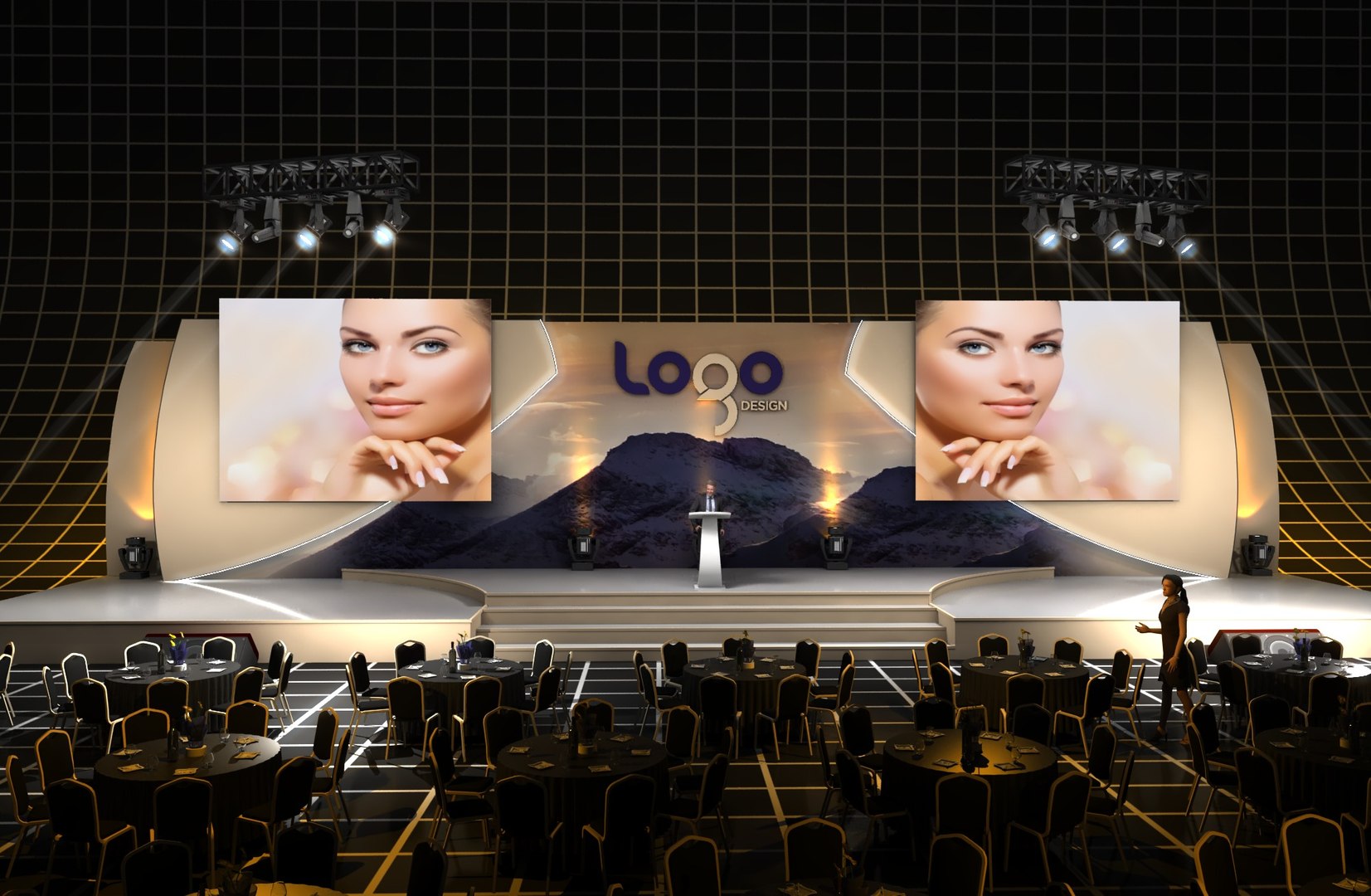Stage Idea - Dual Screen -1 3D - TurboSquid 1977464
