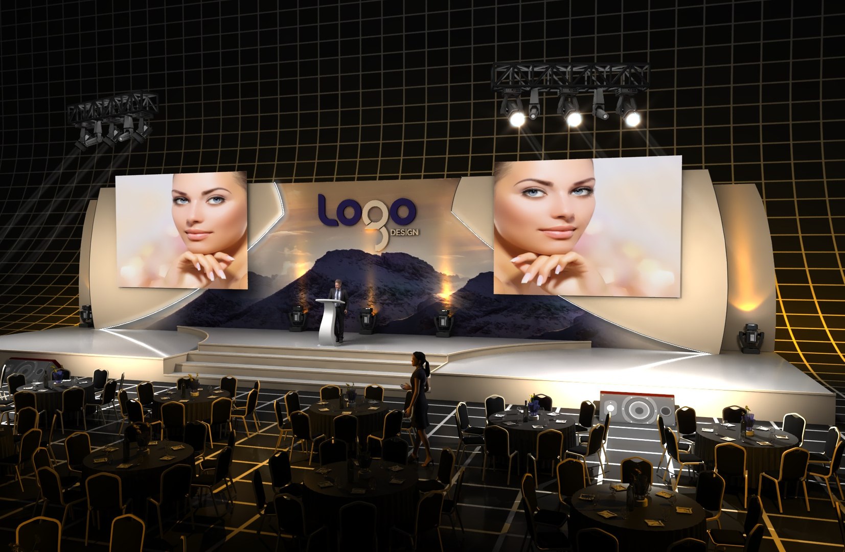 Stage Idea - Dual Screen -1 3D - TurboSquid 1977464