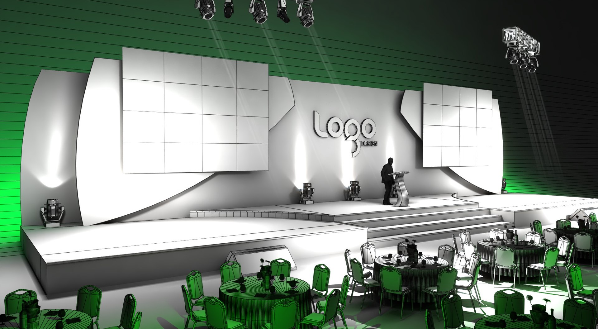 Stage Idea - Dual Screen -1 3D - TurboSquid 1977464