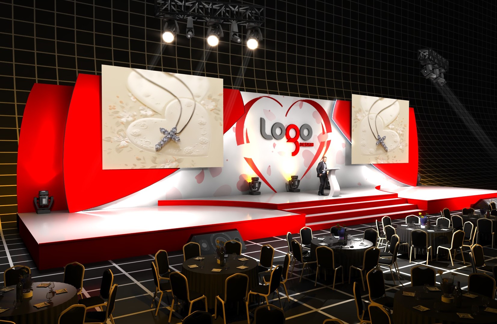 Stage Idea - Dual Screen -1 3D - TurboSquid 1977464