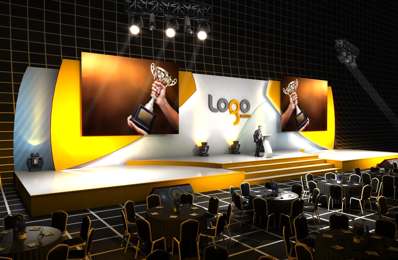 Stage Idea - Dual Screen -1 3D - TurboSquid 1977464