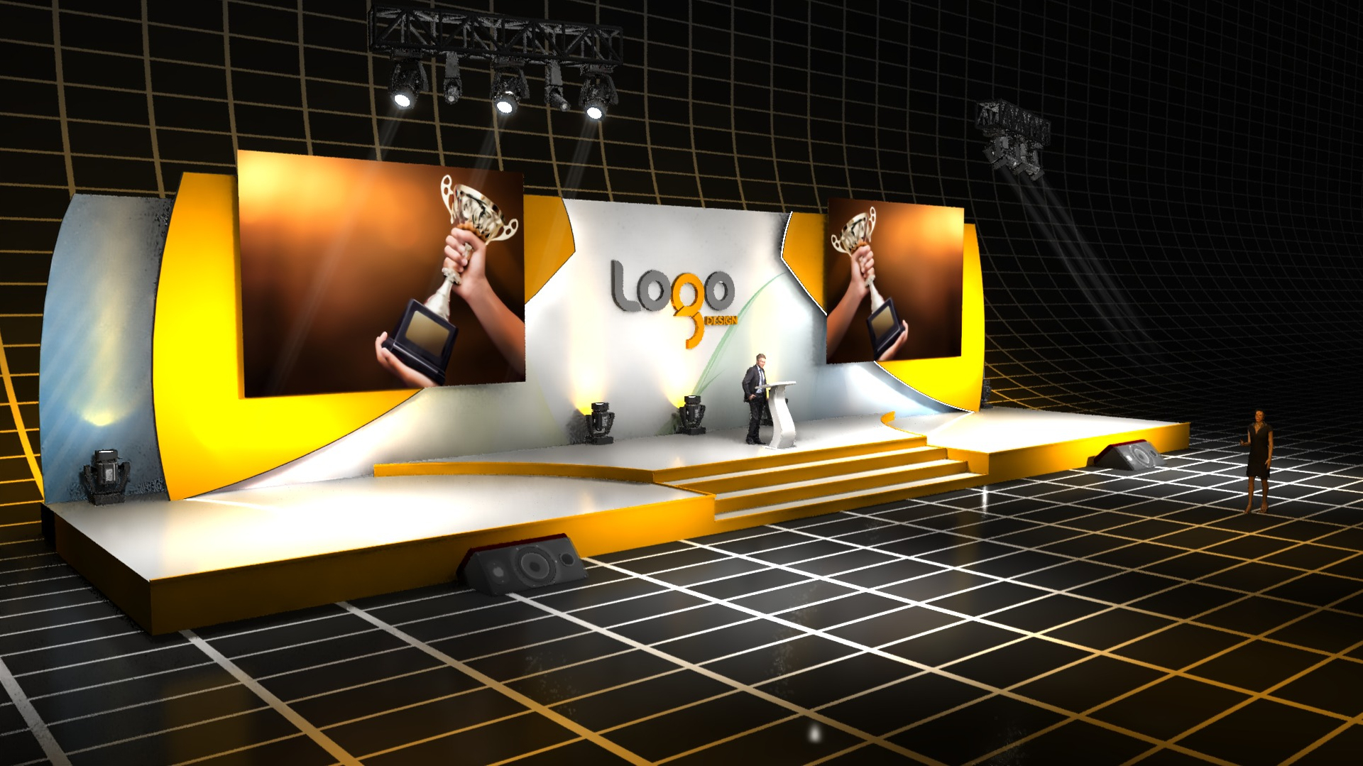 Stage Idea - Dual Screen -1 3D - TurboSquid 1977464