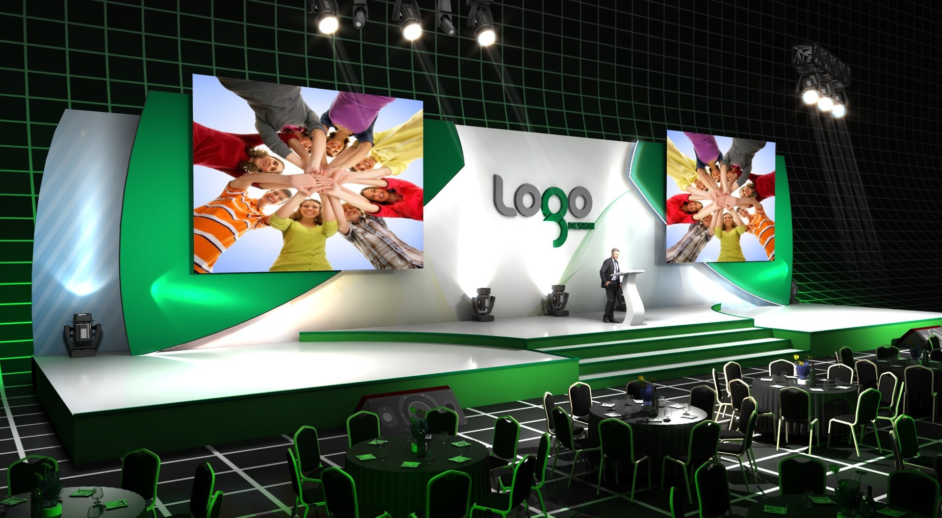 Stage Idea - Dual Screen -1 3D - TurboSquid 1977464